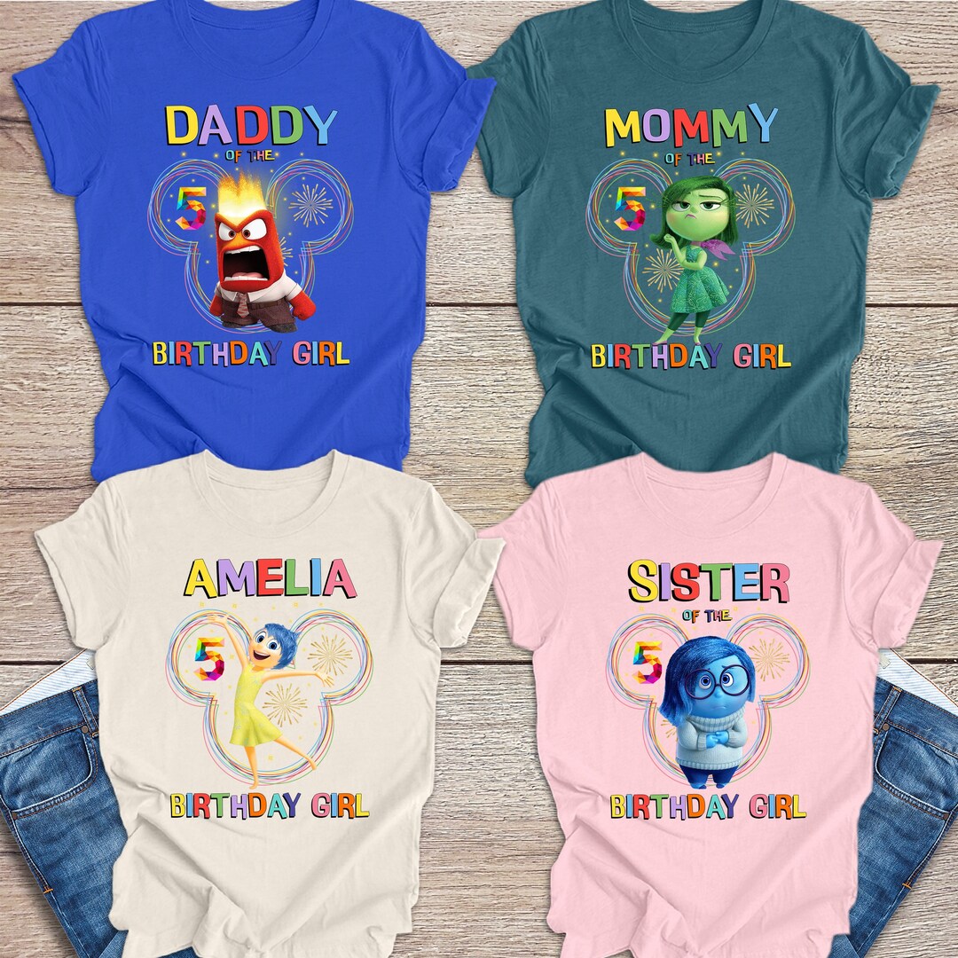 Emotions Inside Out Characters Birthday Shirt, Personalized Inside Out Birthday Shirt, Inside ...