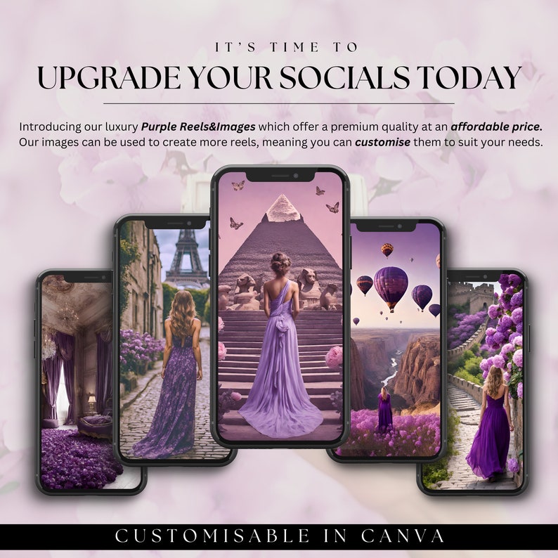 Luxury PURPLE Content Library Aesthetic Story Templates Reels Ready to ...