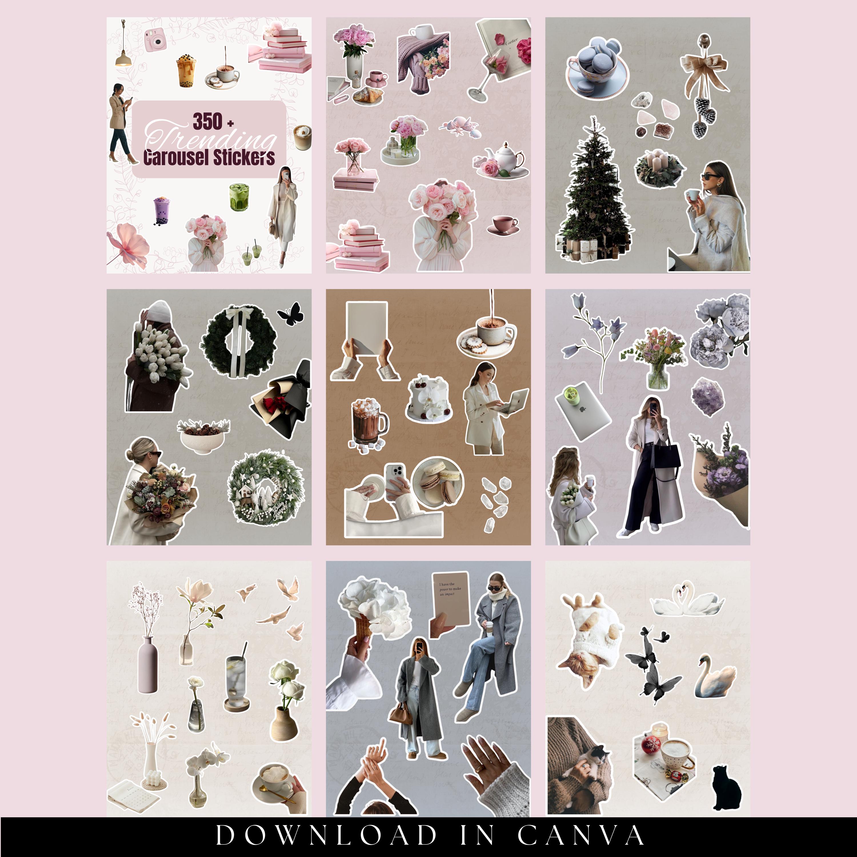 350+ Trending Viral Instagram Carousel Stickers | Canva | Social Media ...