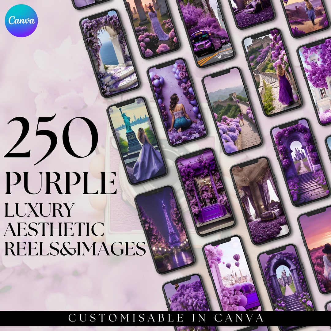 Luxury PURPLE Content Library Aesthetic Story Templates Reels Ready to ...