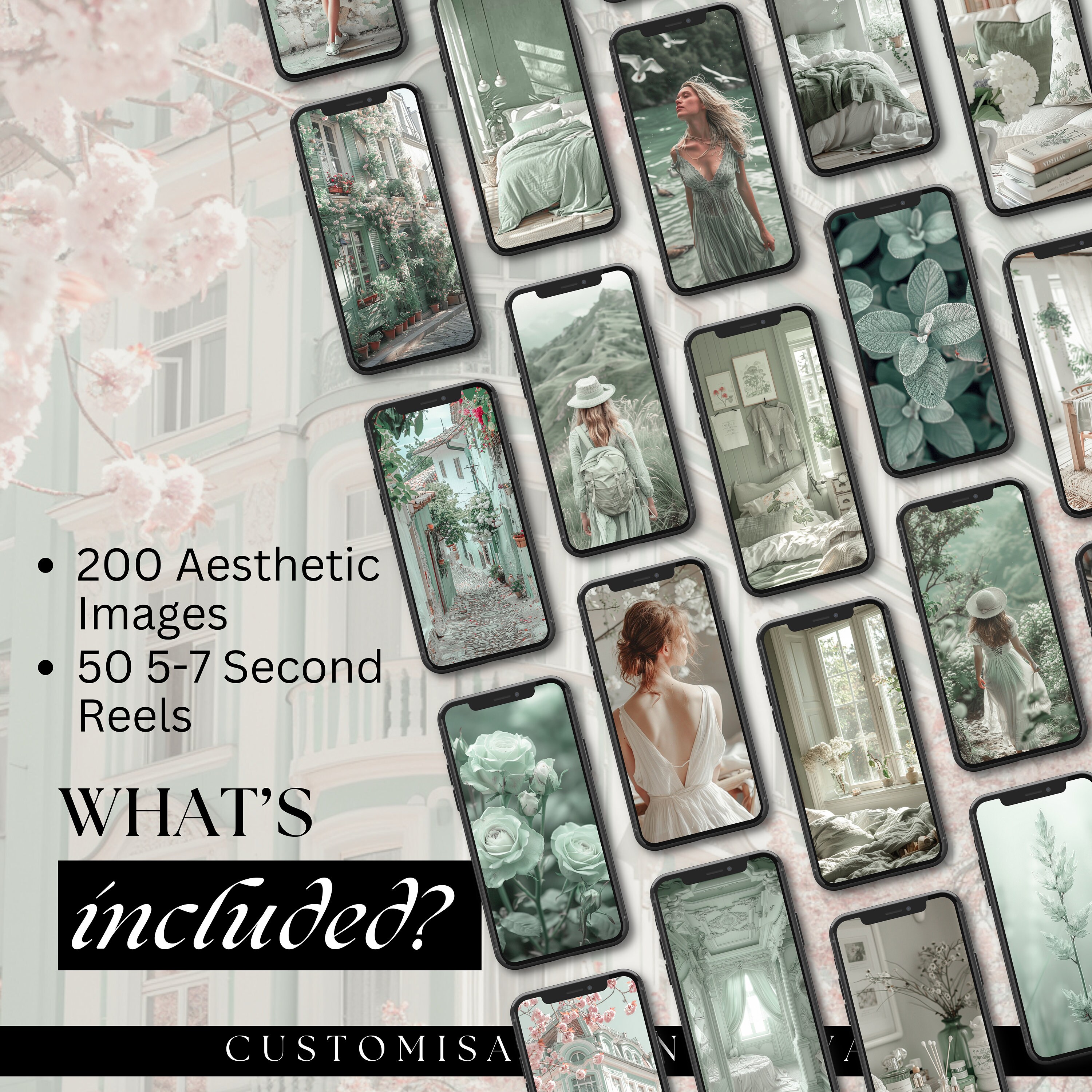 Luxury SAGE GREEN Content Library Aesthetic Story Templates Reels Ready ...