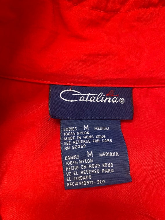 Vintage Catalina women’s red Sport logo nautical wind… - Gem