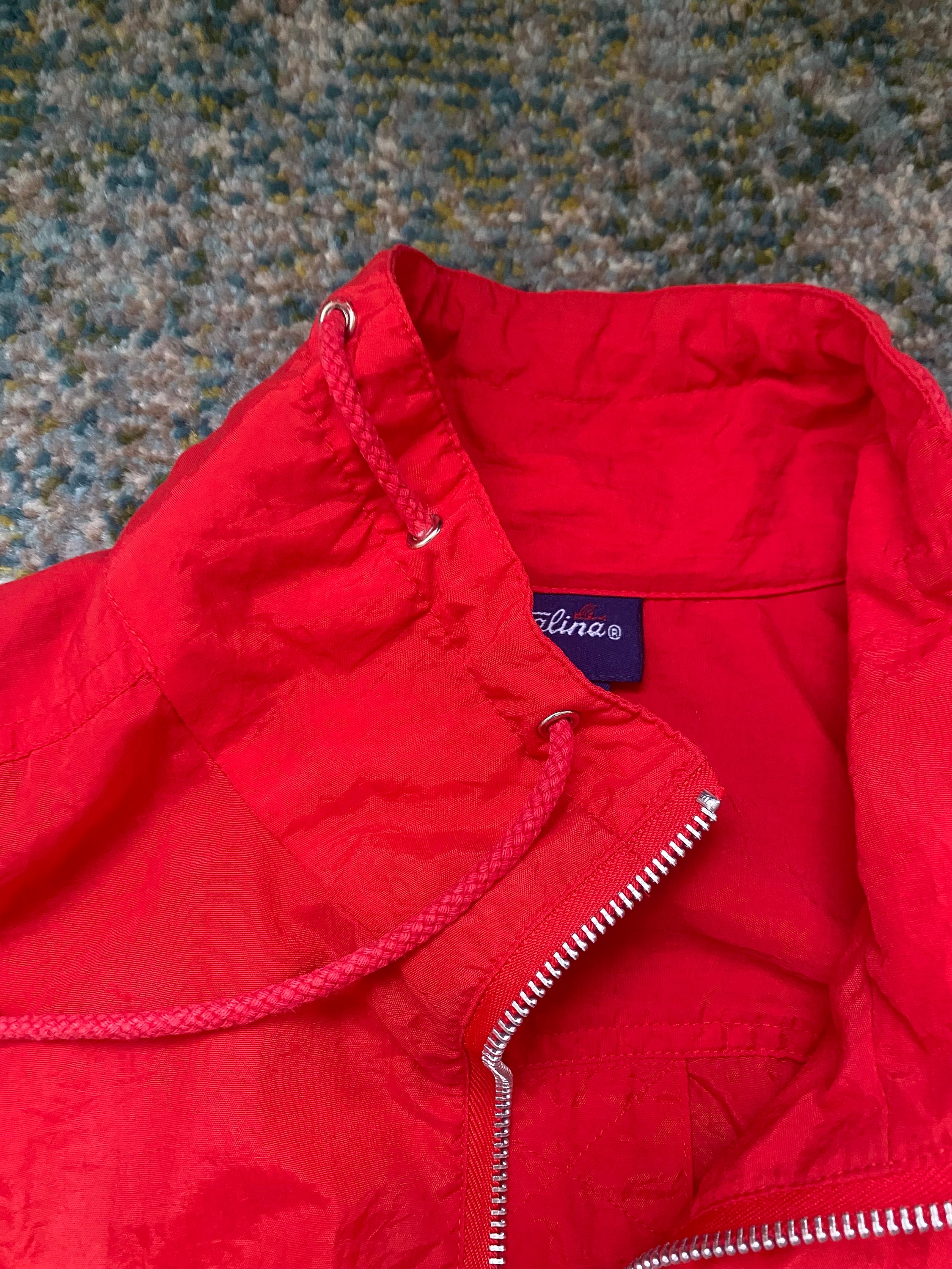 Vintage Catalina Womens Red Sport Logo Nautical Windbreaker Jacket ...