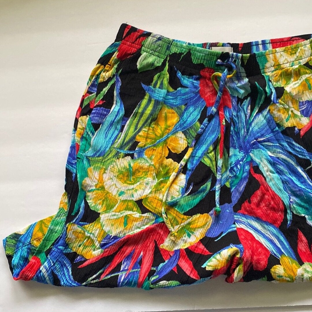 Vintage 90s Koret Tropical Floral Knit Lounge Shorts, Size Medium - Etsy