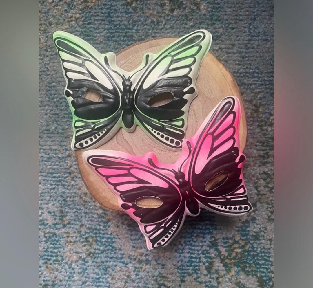 Vintage Set Plastic Molded Butterfly Green and Pink Halloween Costume ...