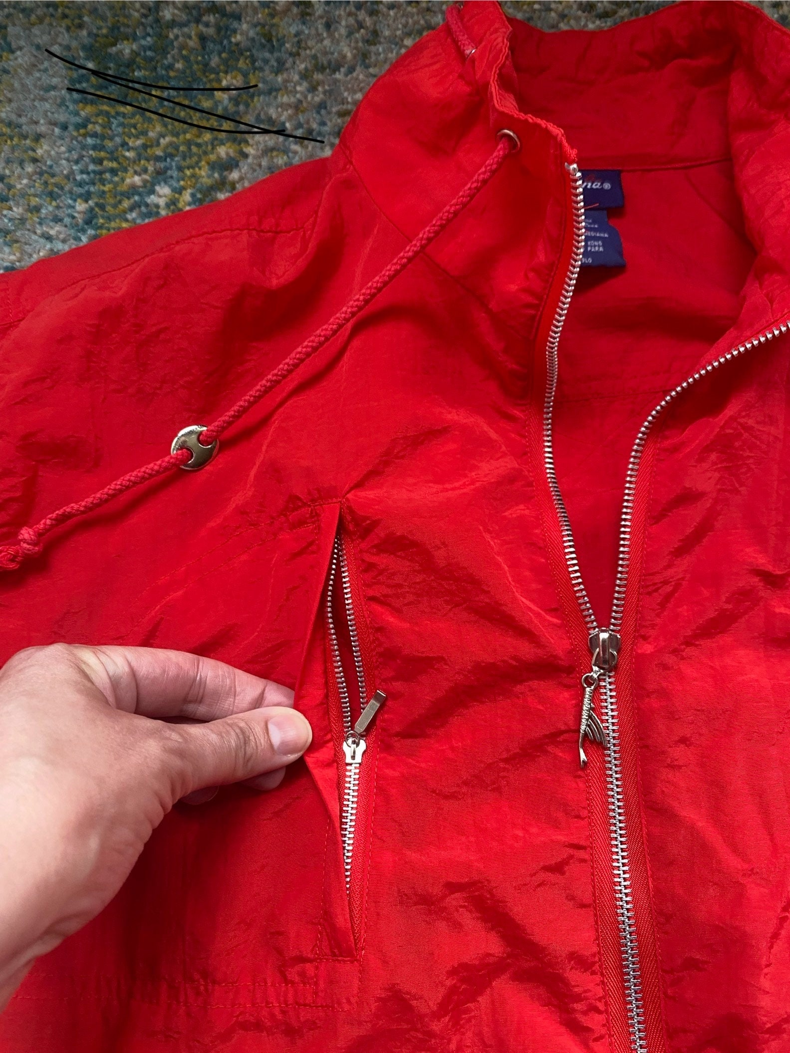 Vintage Catalina Womens Red Sport Logo Nautical Windbreaker Jacket ...