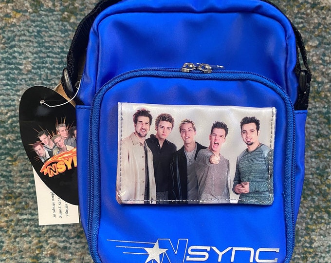 Rare Vintage Y2K 2000 Nsync Blue Photo Front Logo CD Travel Crossbody ...