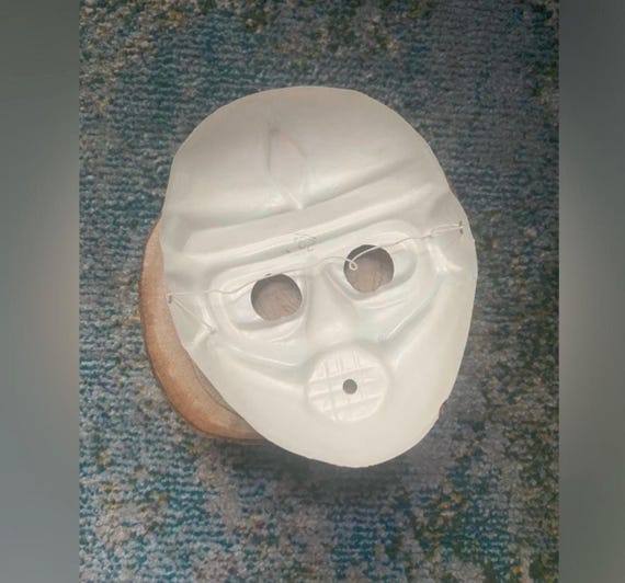 Vintage plastic gas mask character silly Halloween co… - Gem