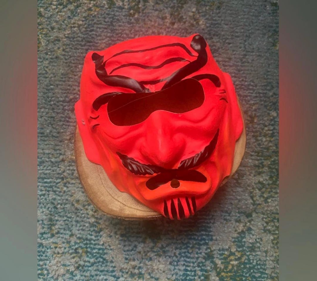 Vintage Dead Stock Plastic Molded Red Devil Spooky Halloween Costume ...