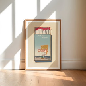Motel Sundowner Digital Print, Las Vegas Wall Art, Match Box Poster ...