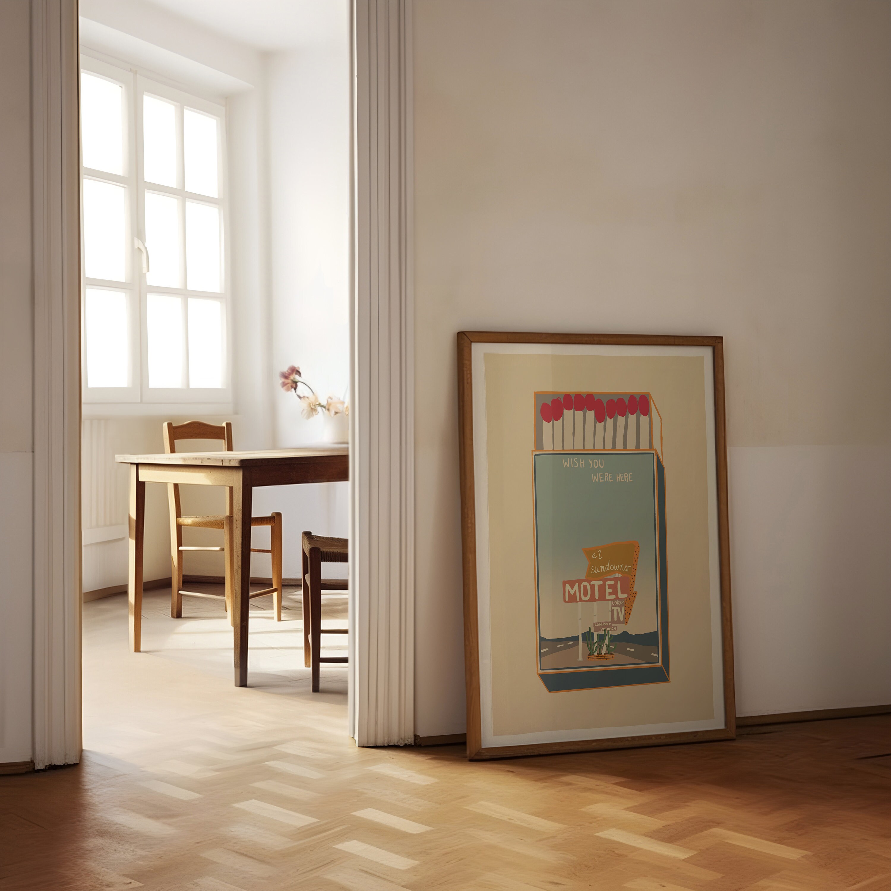 Motel Sundowner Digital Print, Las Vegas Wall Art, Match Box Poster ...