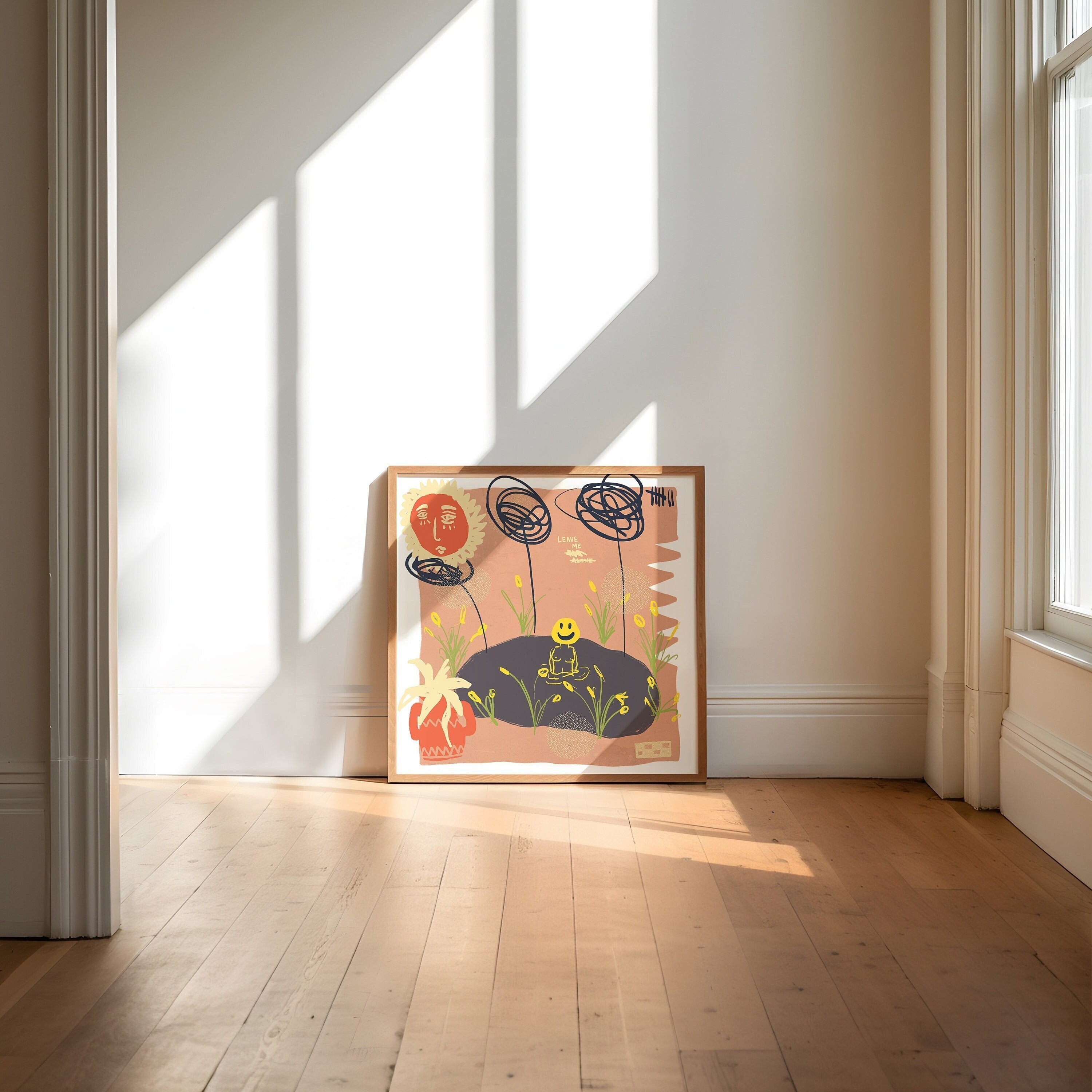 Expressionist Digital Wall Art Download - Leave Me Alone Graphic Art - Etsy