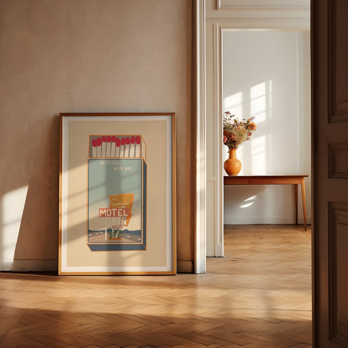 Motel Sundowner Digital Print, Las Vegas Wall Art, Match Box Poster ...