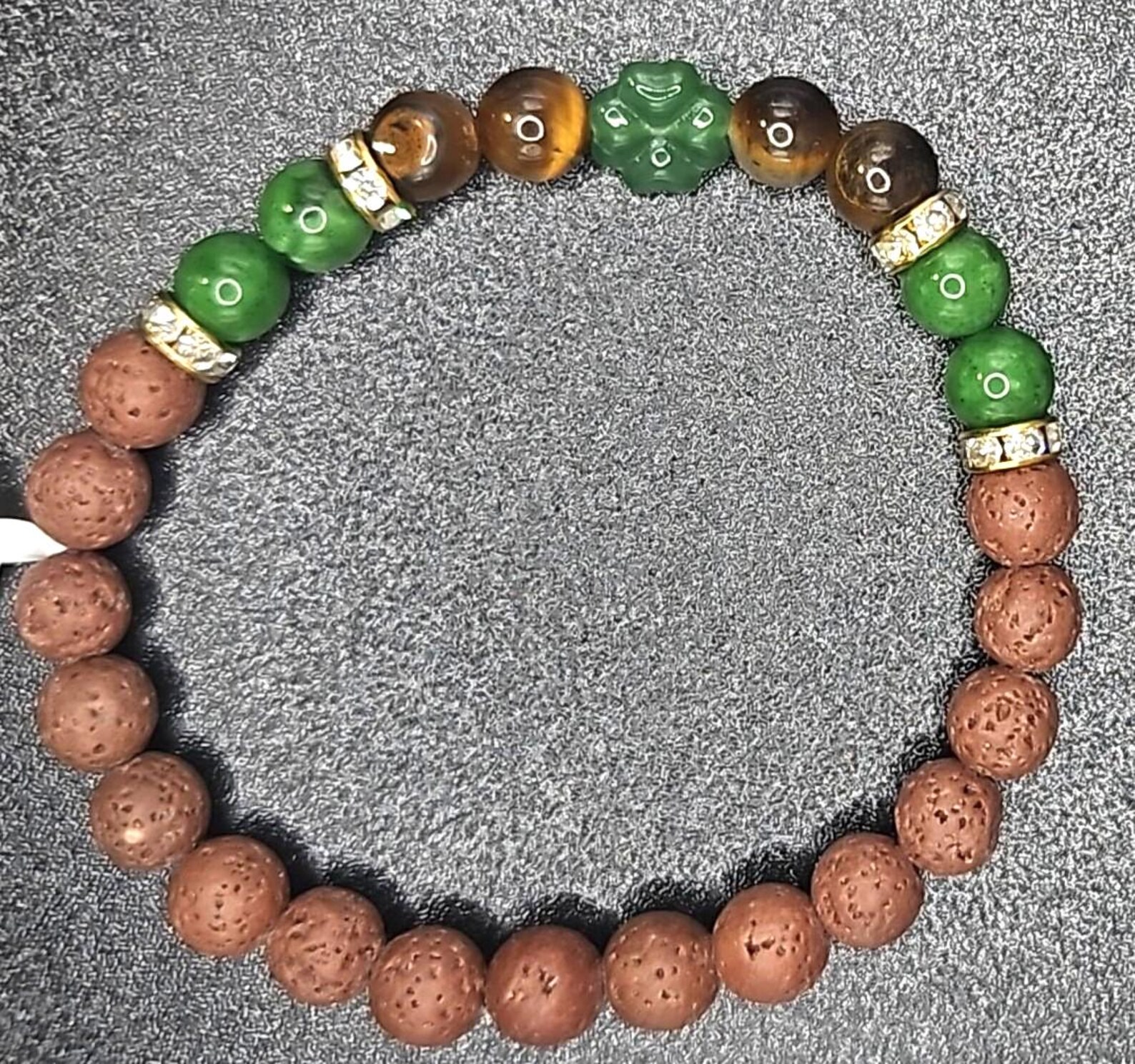 EMPOWERING Verdite, Tiger's Eye, Glass Shamrock and Brown Lava Rock ...