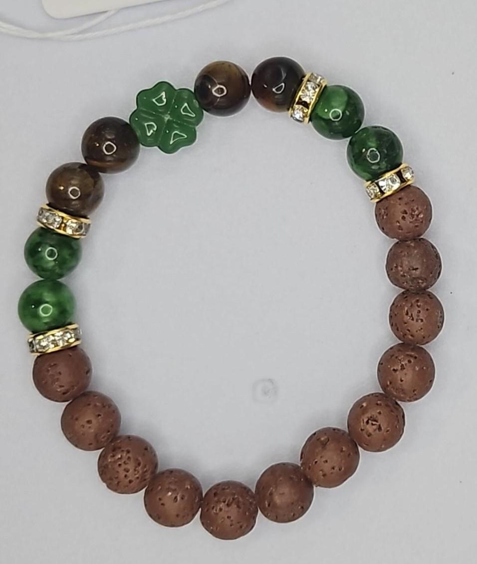 EMPOWERING Verdite, Tiger's Eye, Glass Shamrock and Brown Lava Rock ...