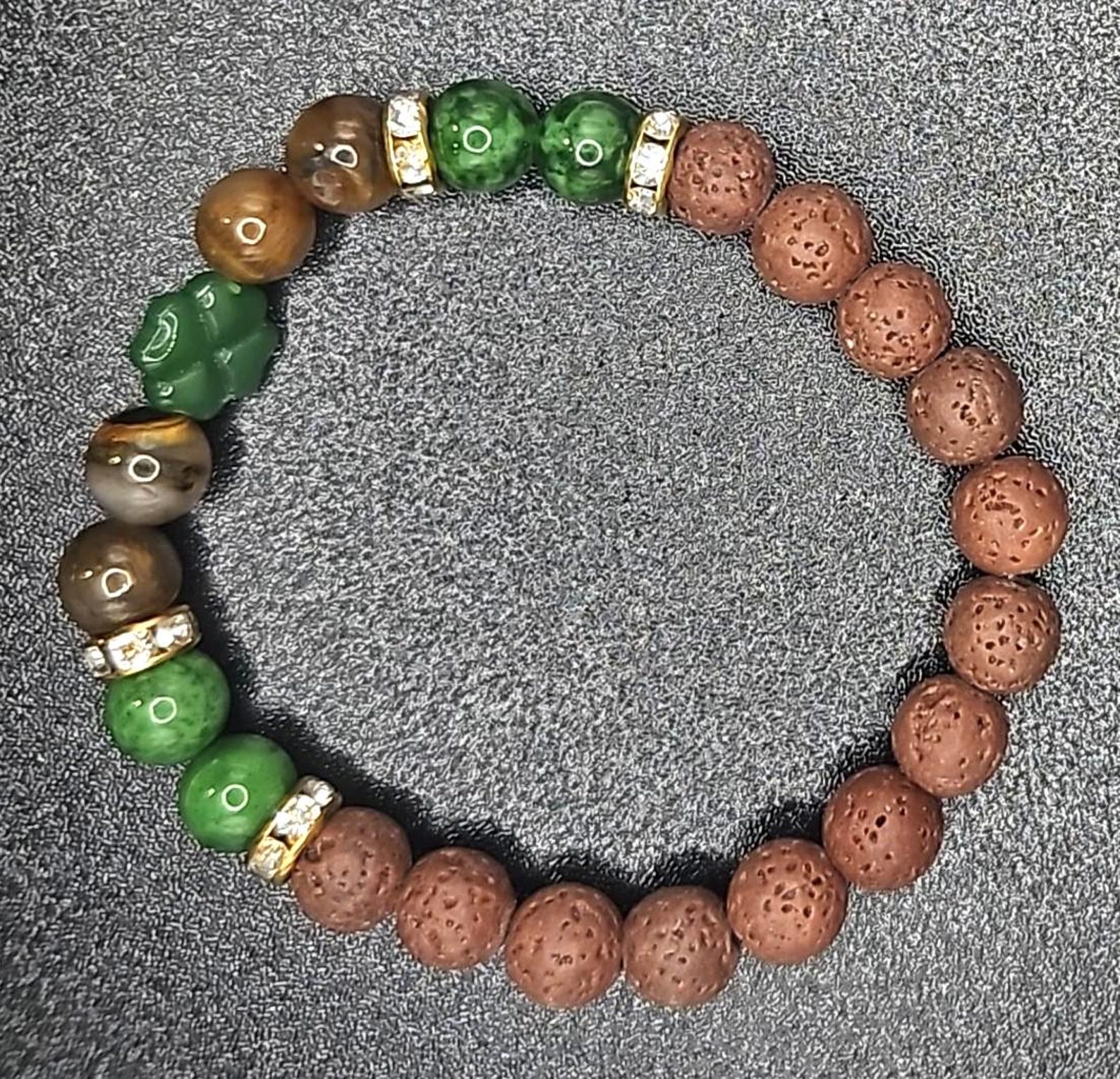 EMPOWERING Verdite, Tiger's Eye, Glass Shamrock and Brown Lava Rock ...