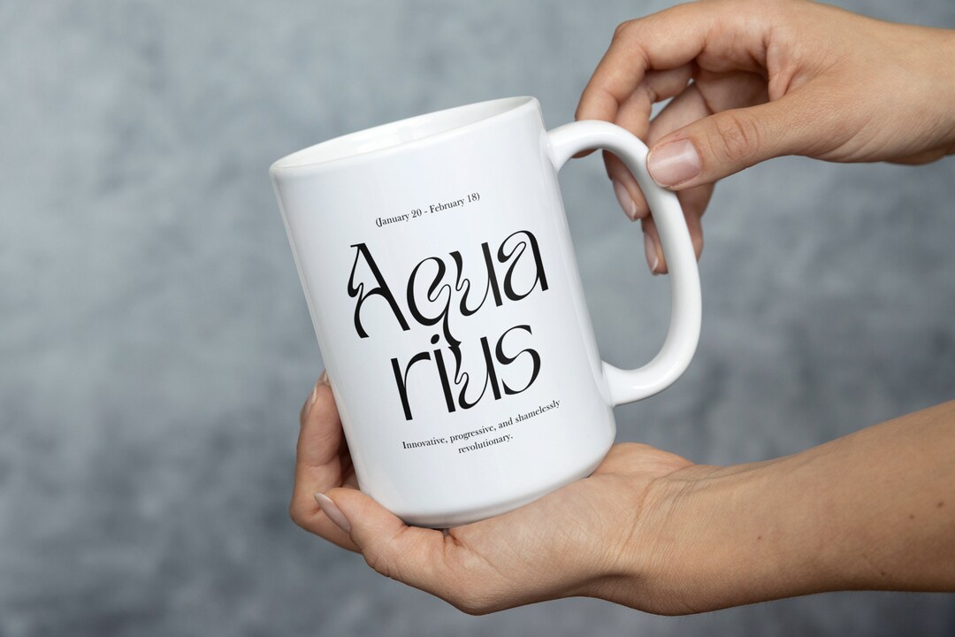 Aquarius Zodiac Signs Ceramic Mug, 11oz, Gifts, Zodiac Signs, Aesthetic ...
