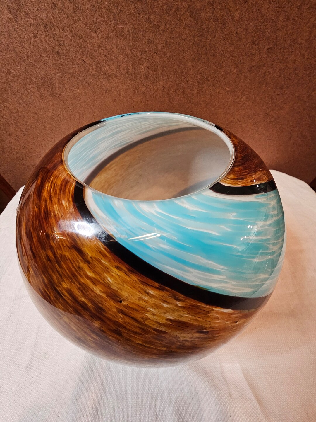 HQT Hand Blown Glass, Mid Century, Maurano Inspired Vase - Etsy