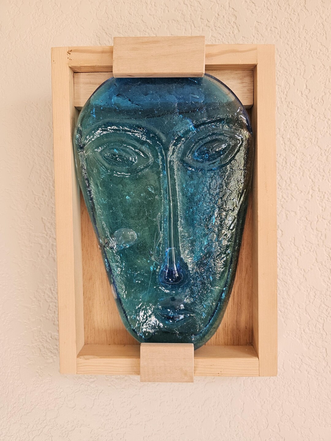 Vintage Skydreamer Blue Art Glass Face Mask Jaramillo Brothers Hand ...