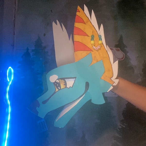 Cardboard Dragon Puppet - Etsy