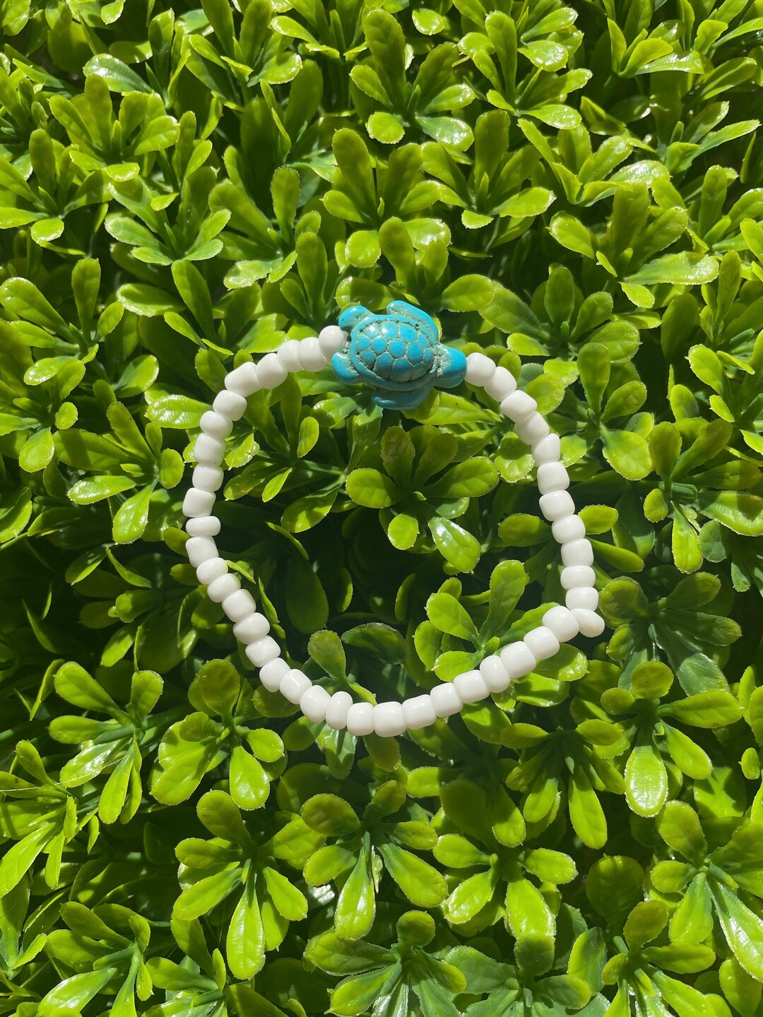 Blue Turtle Seed Bead Bracelet - Etsy