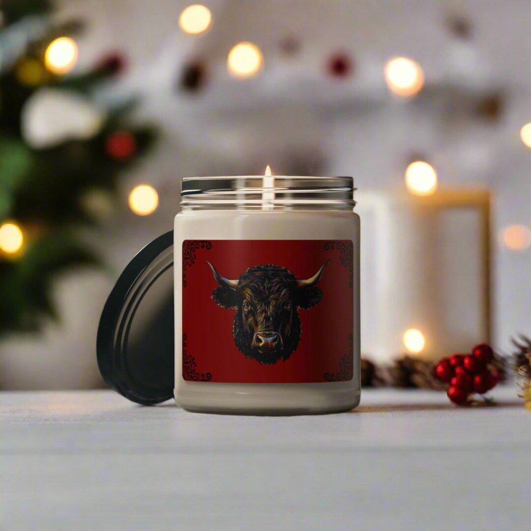 Bull Design Soy Candle - Farmhouse Decor - Unique Home Essential ...
