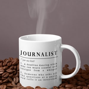 Journalist Definition Coffee Mug - Unique Gift for Media Professionals ...