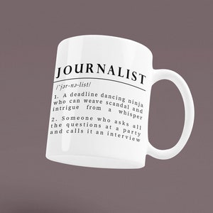 Journalist Definition Coffee Mug - Unique Gift for Media Professionals ...