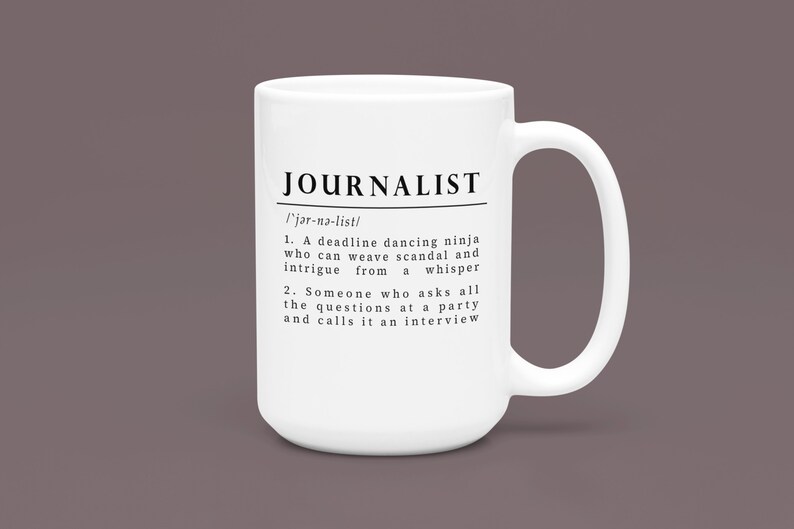 Journalist Definition Coffee Mug - Unique Gift for Media Professionals ...