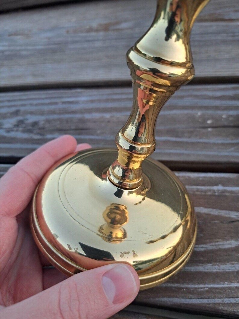 Vintage Brass Candlestick Candleholders 6" Set Lot of 2 Gold Colonial ...