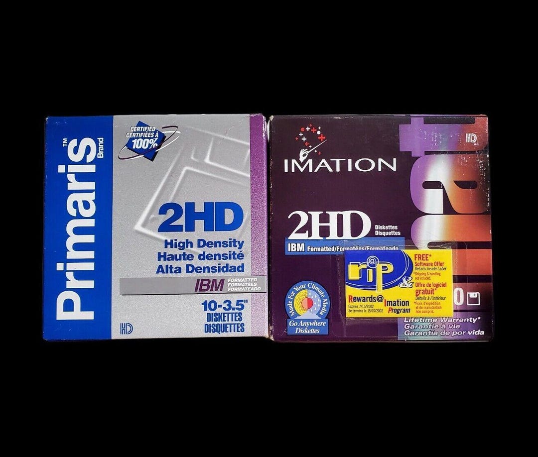 Lot of Two Packs of 10 Imation & Primaris 2HD 1.44mb 3.5 Floppy Disks ...