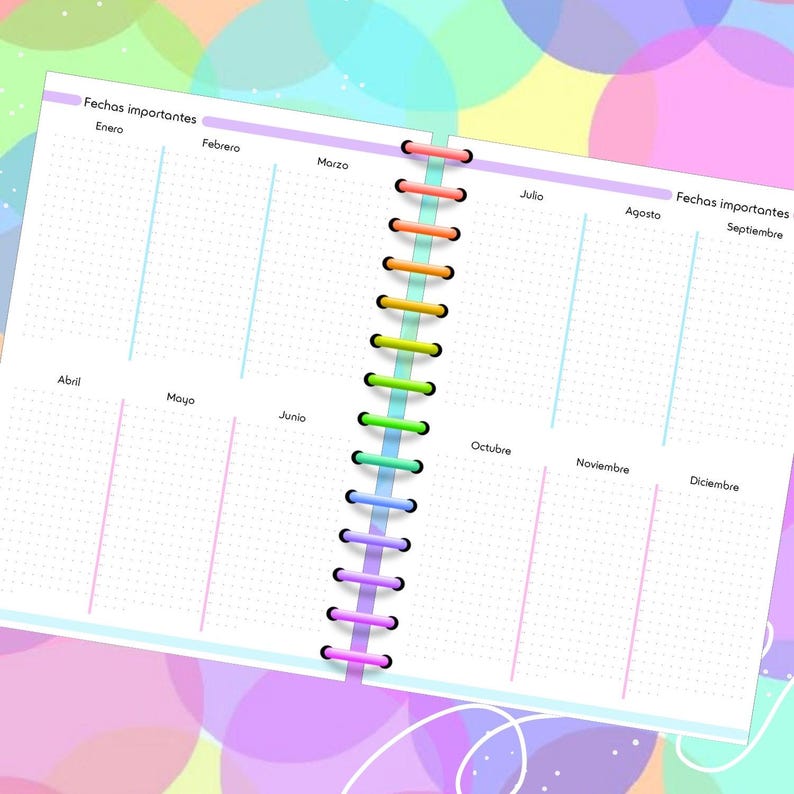 Agenda Planner Colors 2025/2026 Editable - Archivo Digital - Etsy México