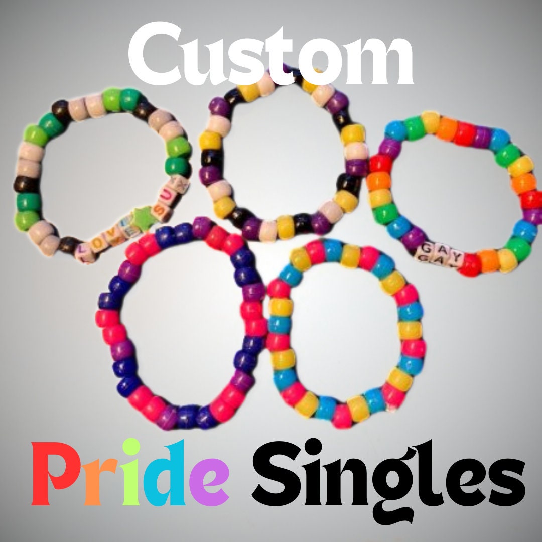 Custom Pride Flag Kandi Single Bracelets - Etsy