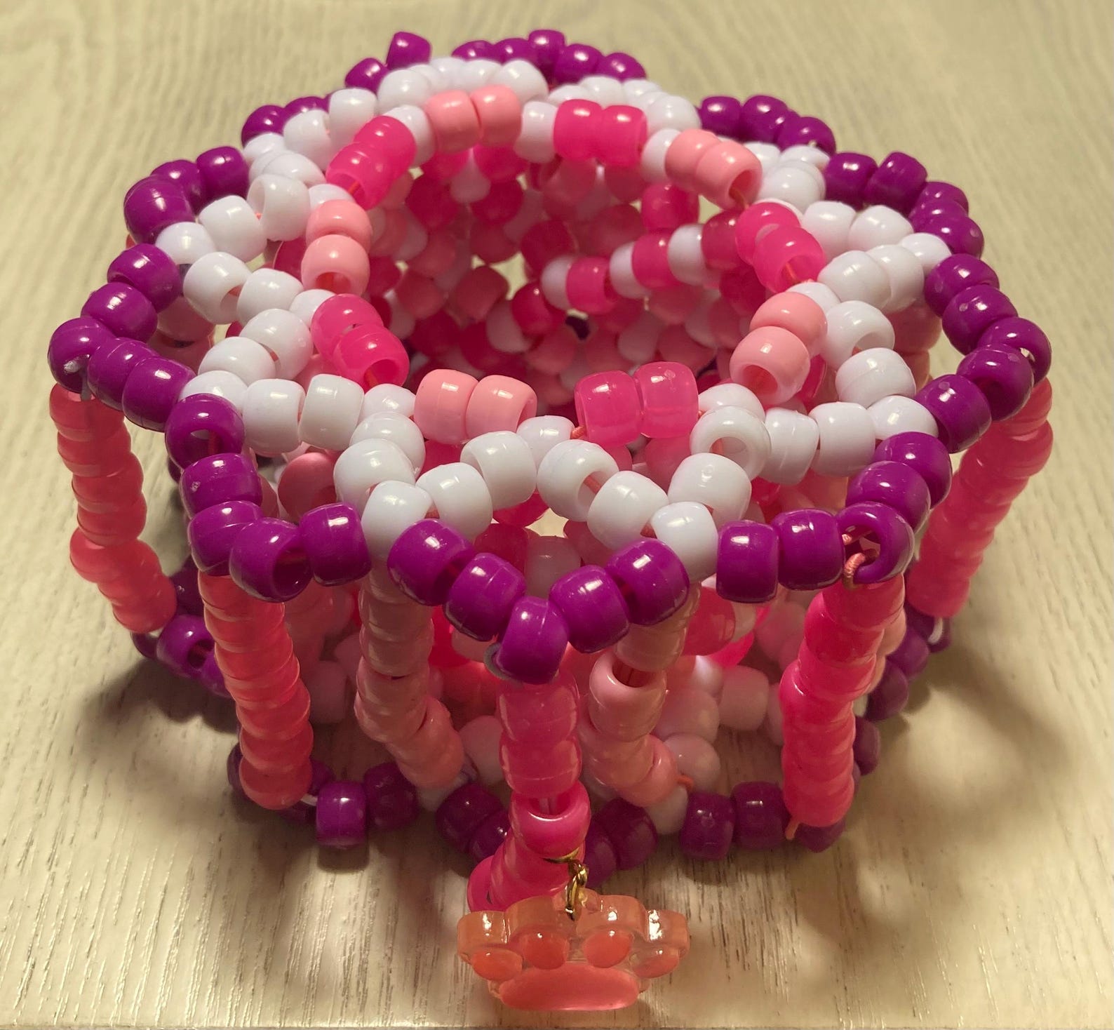 Pink Carousel Kandi Bracelet Cuff - Etsy
