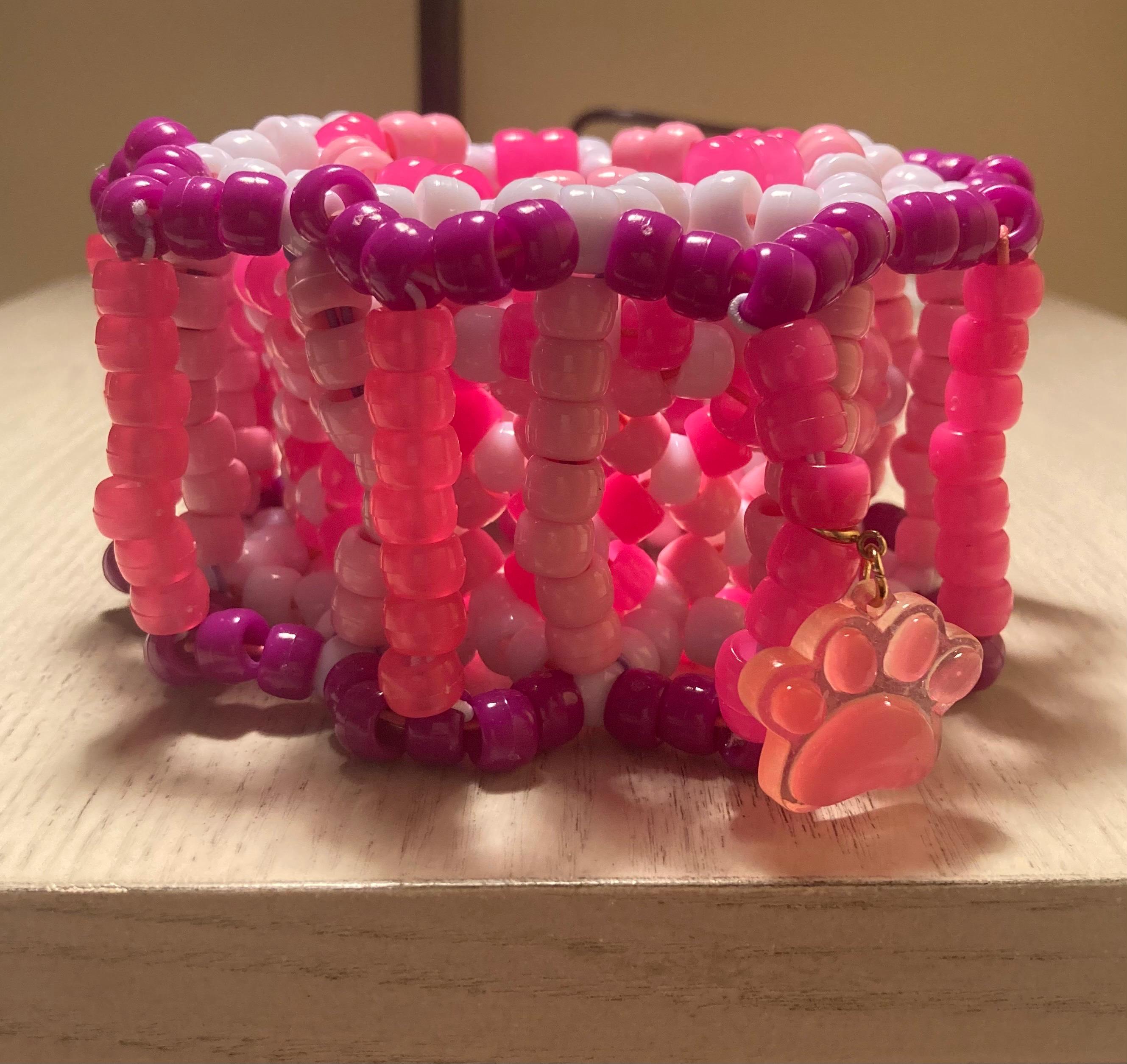 Pink Carousel Kandi Bracelet Cuff - Etsy