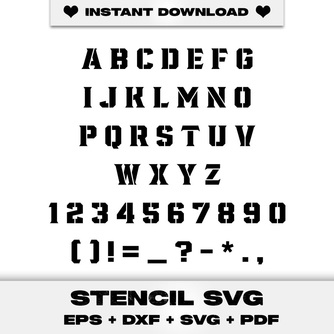 Stencil Font | Stencil Font SVG | Army Font for Cricut | Cricut Font ...