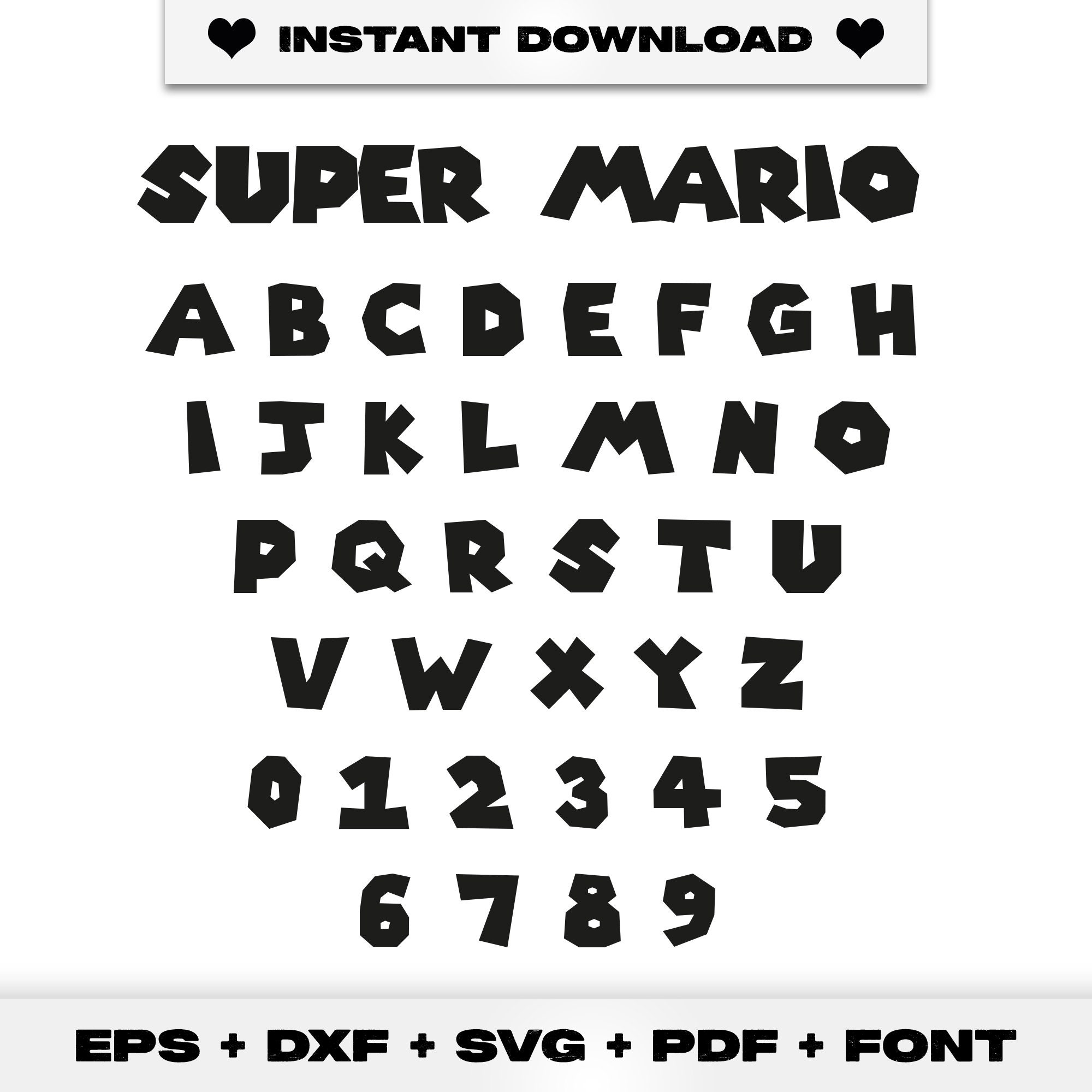 Super Mario Font | Super Mario Font SVG | Super Mario Font for Cricut ...