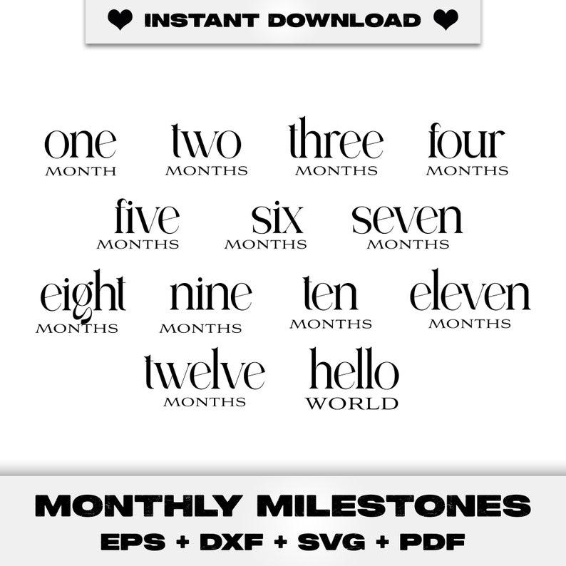 Baby Monthly Milestones SVG, Baby Monthly Milestone Rounds Svg ...