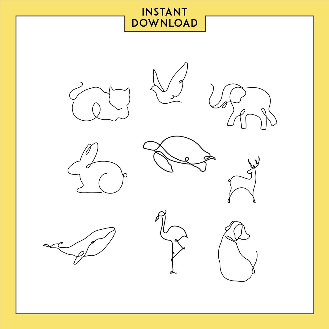 Line Animal SVG | Line Art Animal SVG Download | Line Svg File | Cricut ...