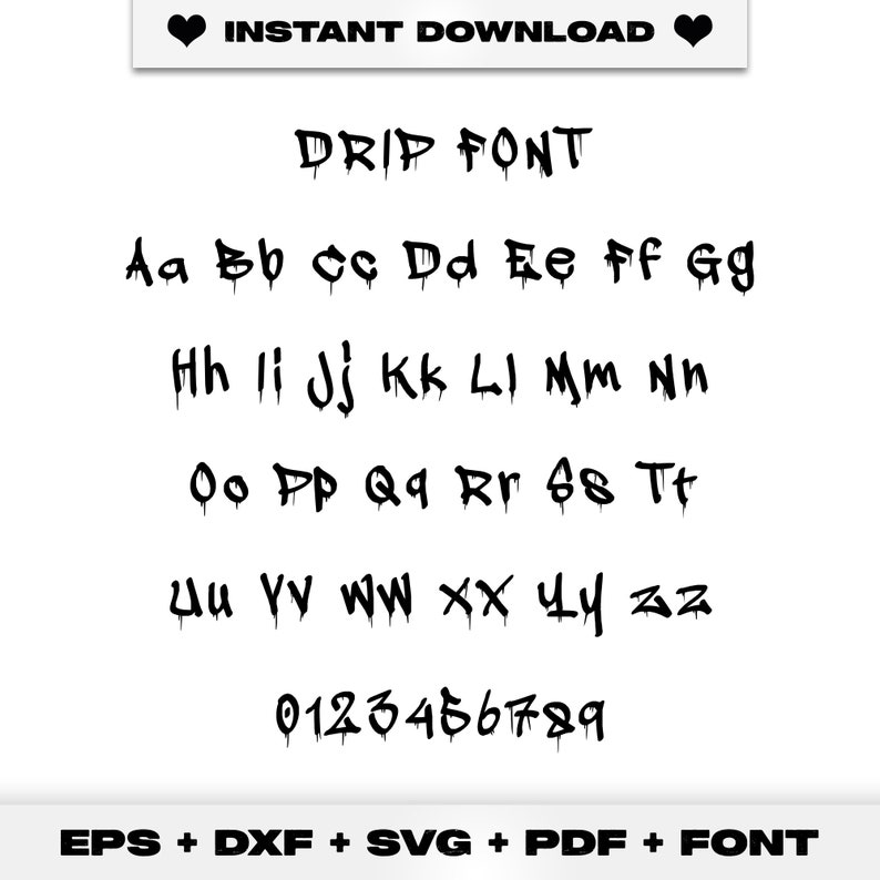 Drip SVG, Drip Font Download, Drip Font, Cut File, Cricut, Digital ...