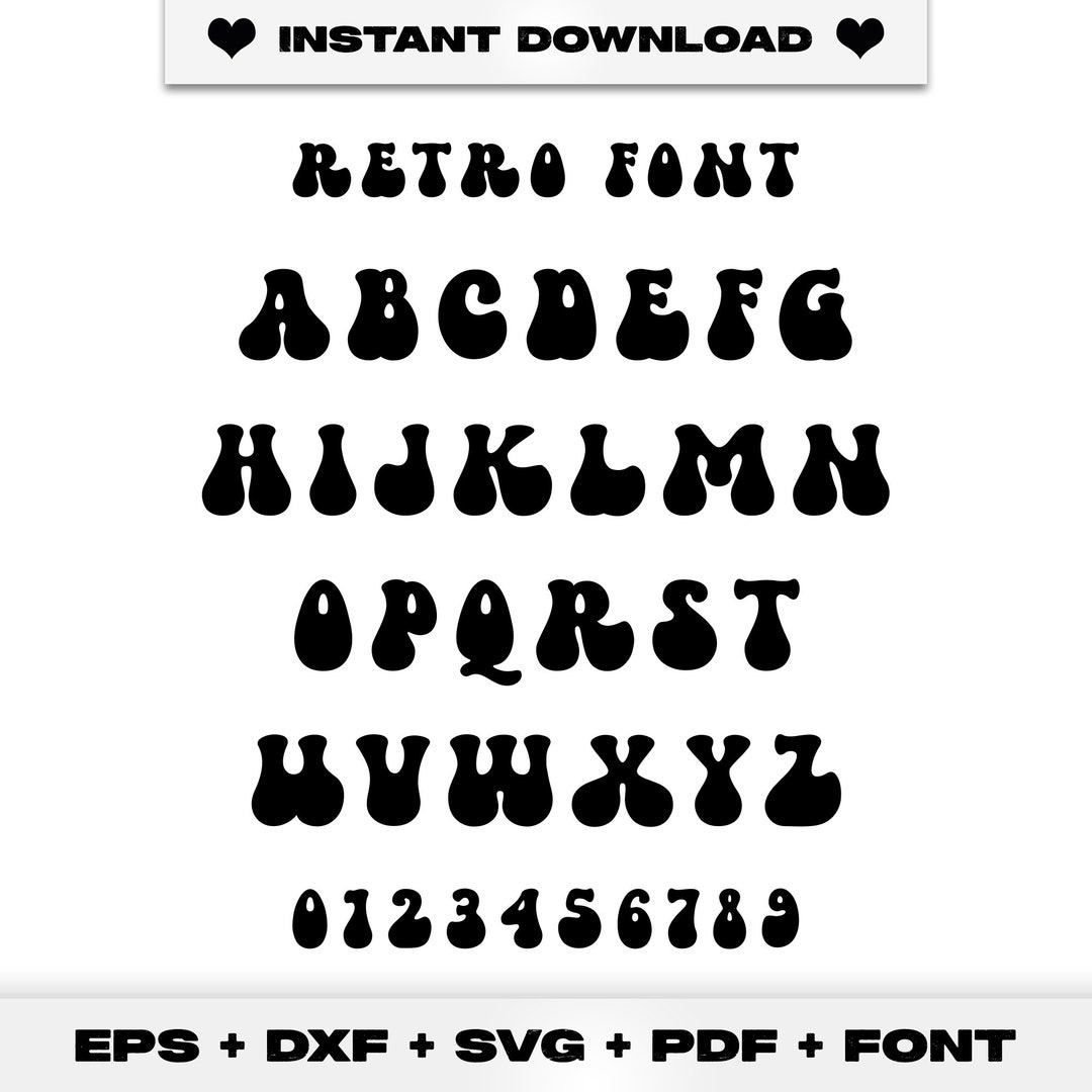 Retro Groovy SVG, Retro Groovy Font Download, Groovy Font, Cut File ...