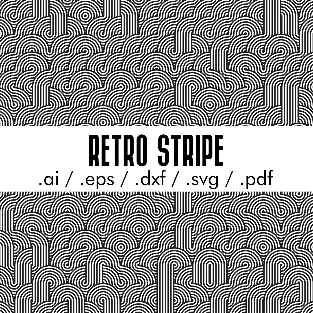 Retro Stripe SVG, Seamless Pattern, Line Print, Cut File, Cricut ...