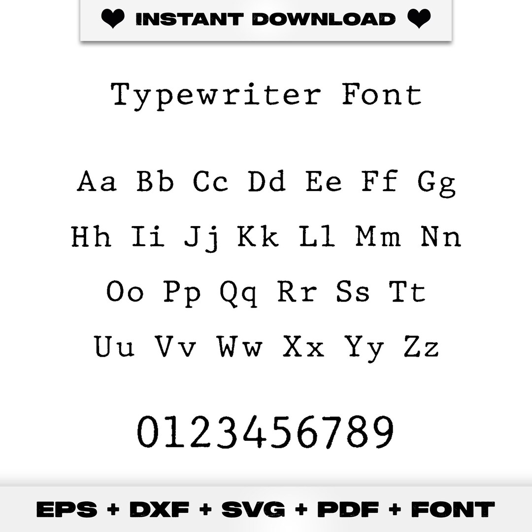 Typewriter SVG, Typewriter Font Download, Drip Font, Cut File, Cricut ...