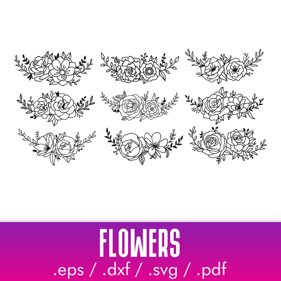 Flowers SVG, Flowers Shapes, Flowers SVG, Cut File, Flowers Svg File ...