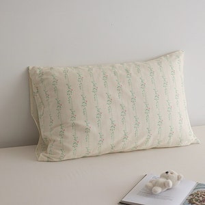 Floral Pillowcase, Floral Standard Queen Cotton Pillowcase, Envelope ...