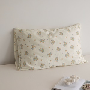 Floral Pillowcase, Floral Standard Queen Cotton Pillowcase, Envelope ...