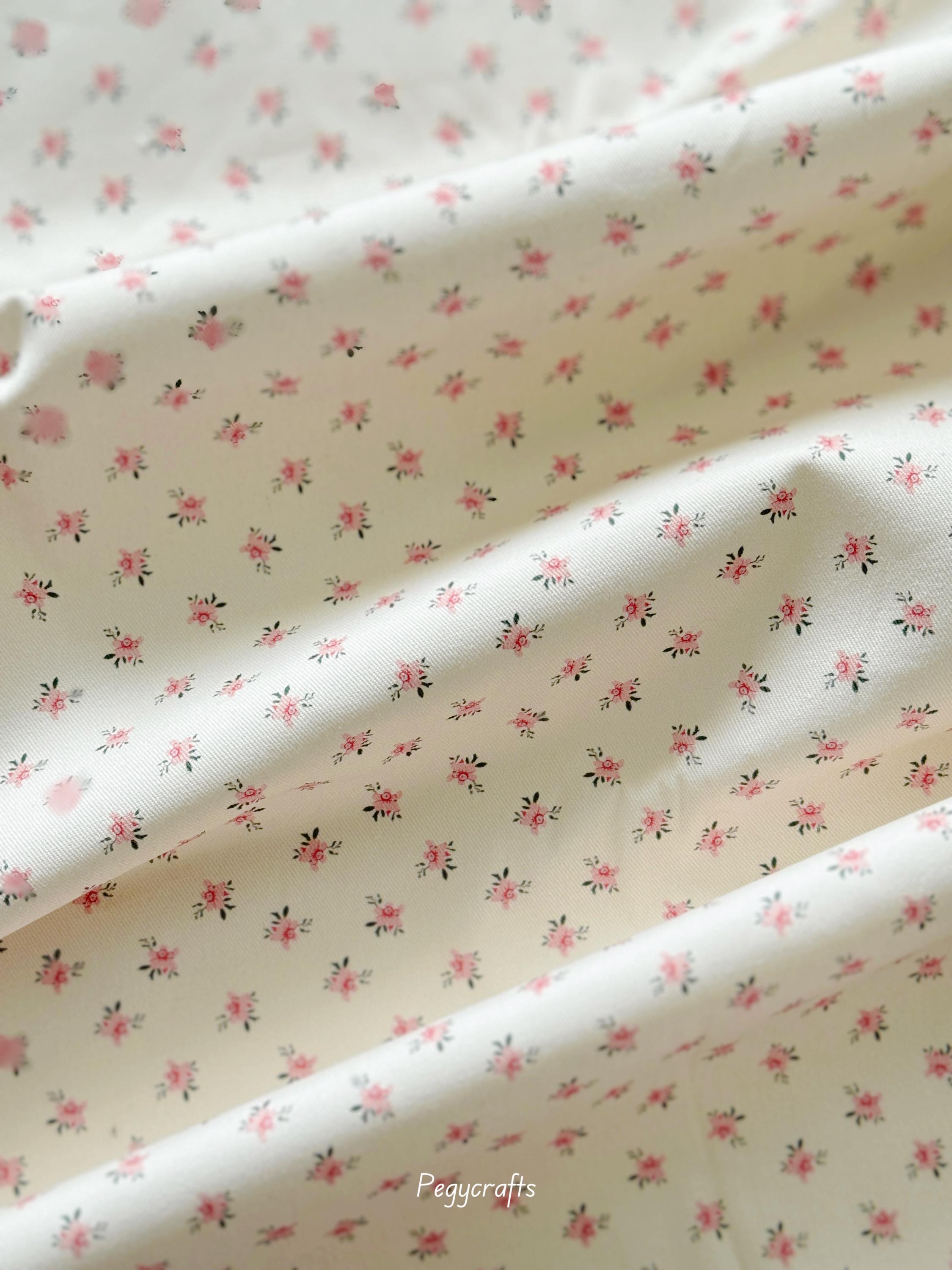 Floral Coquette Pink Cotton Fabric - Etsy