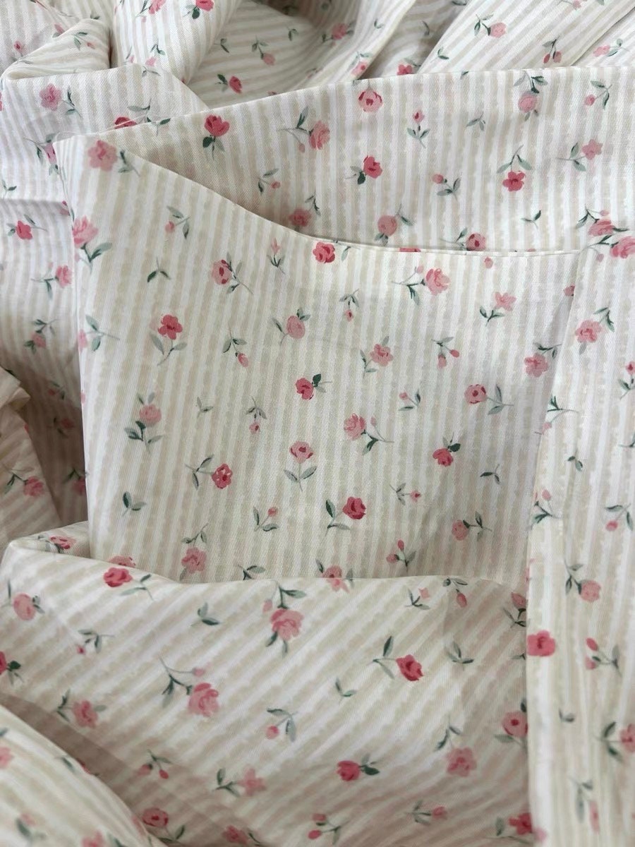 Floral Coquette Duvet Cover and 2 Pillowcases Set, Pink Rose Cotton ...