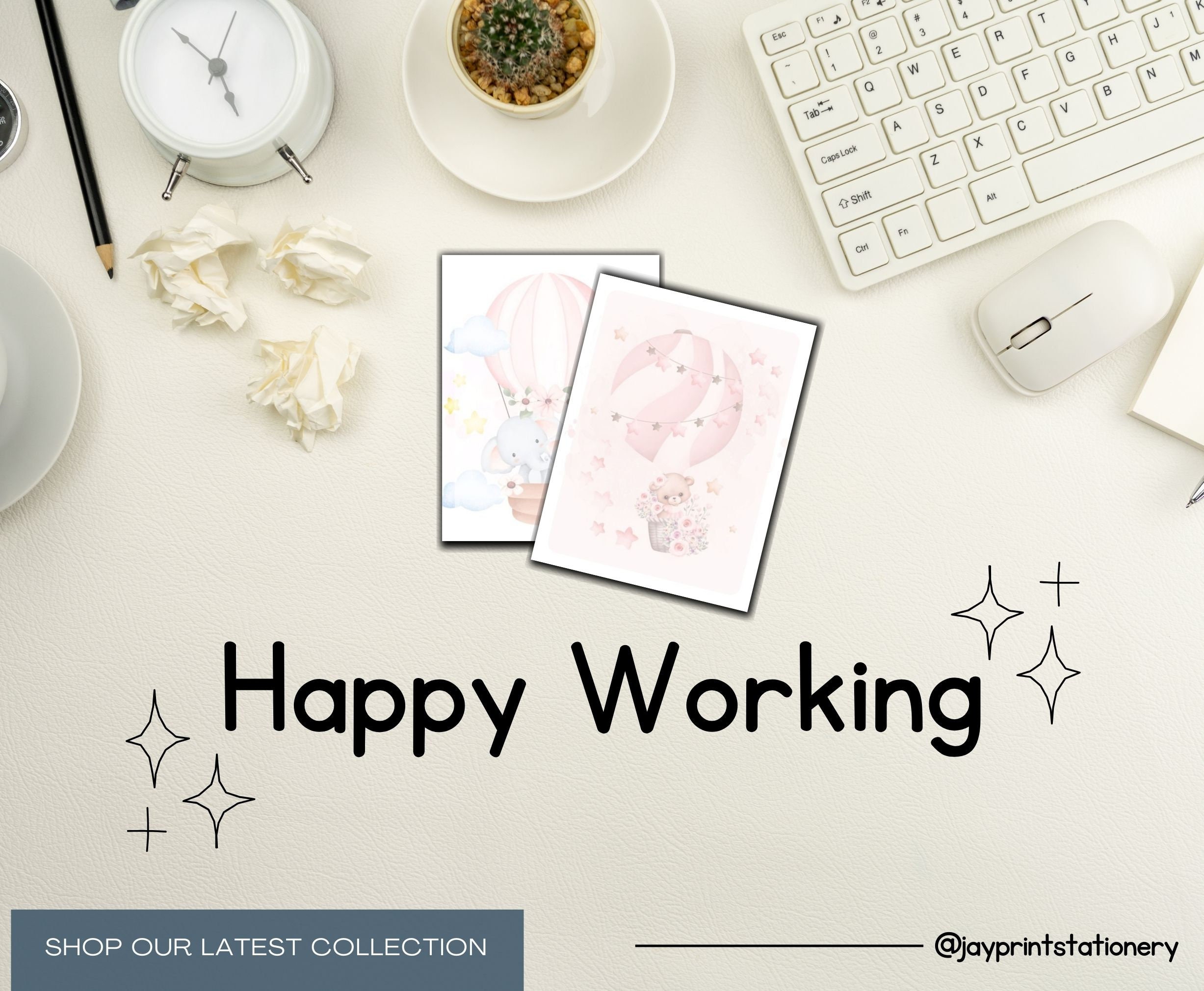 Whimsical Hot Air Balloon Stationery Set for Instant Download - Etsy