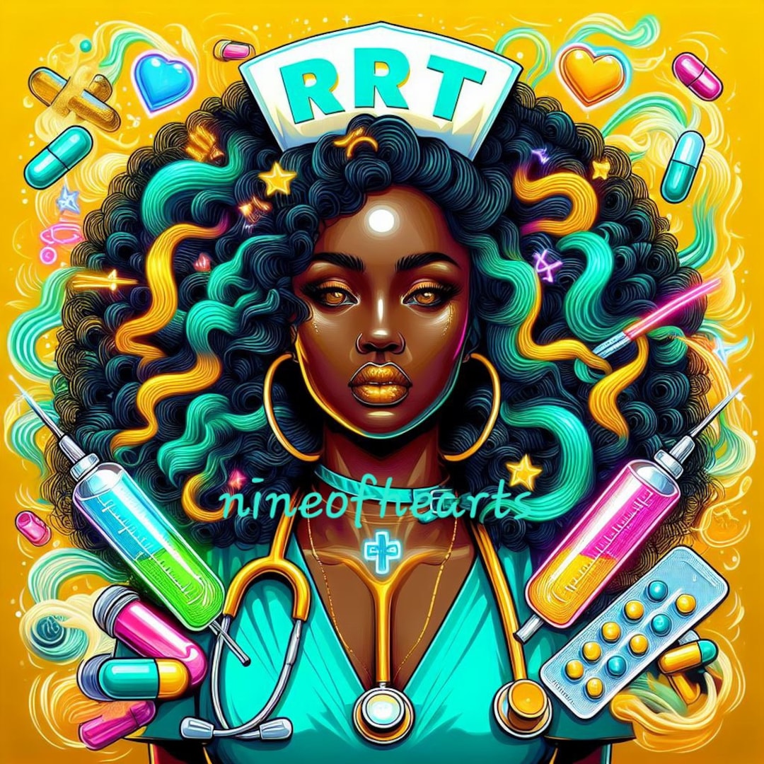 Black Beautiful RRT, Medical, Black Woman, Digital Art, Wall Art, Ai ...
